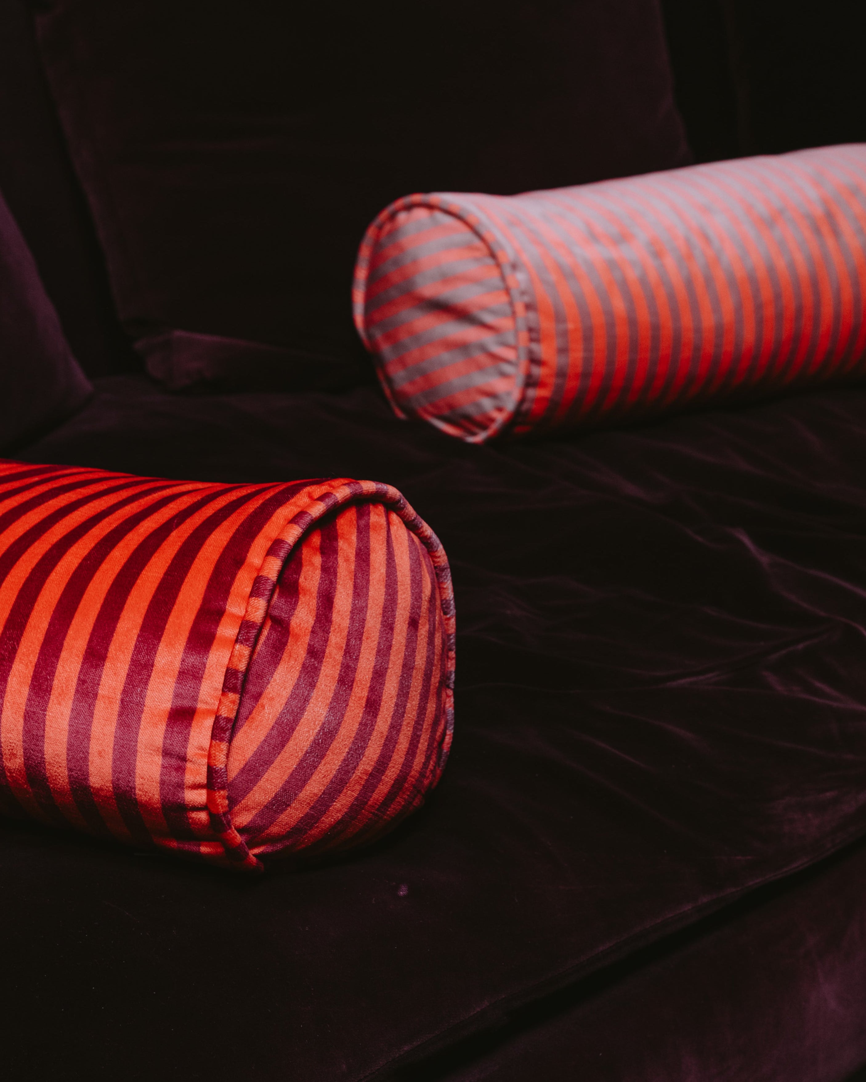 Colours of Arley, recycled sustainable bolster cushion with bespoke ...
